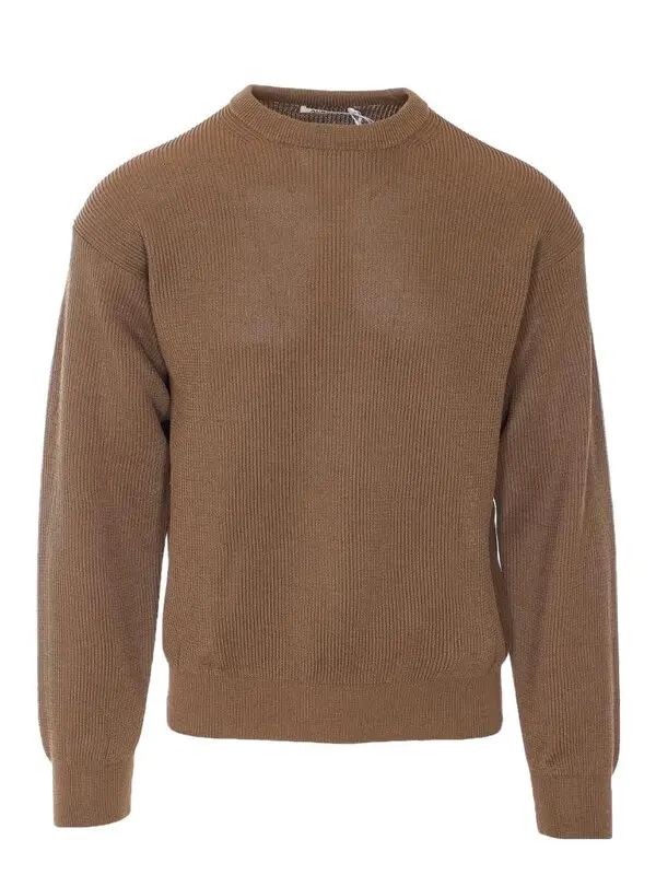 Auralee Flat Yarn Sweater - Brown
