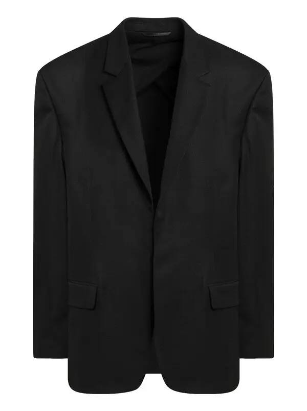 Balenciaga Single-breasted Jacket In Wool - Black