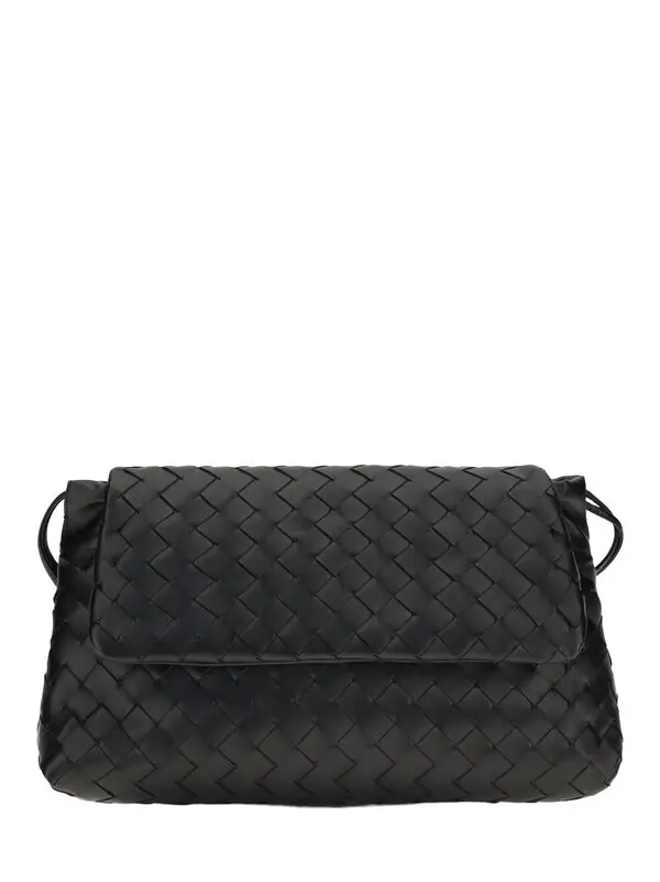 Bottega Veneta Intrecciato Shoulder Bag - Black