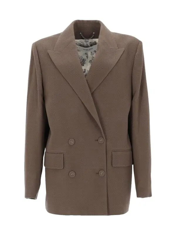 GOLDEN GOOSE Double-breasted Wool Blazer - Multicolor