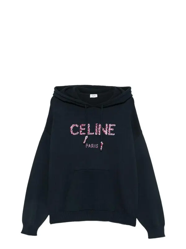 Celine Logo Cotton Hoodie - Multicolor