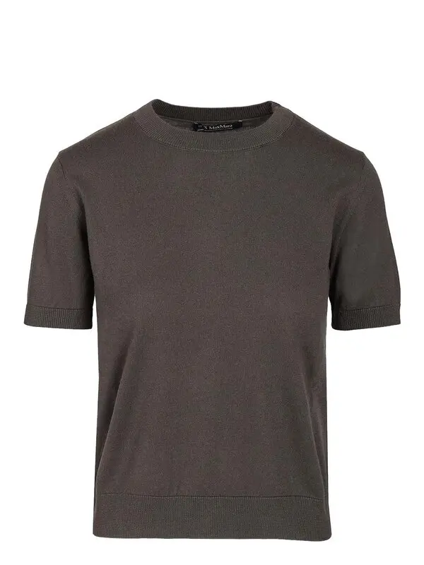 Max Mara Sweater In Cotton, Silk And Cashmere Yarn - Gray