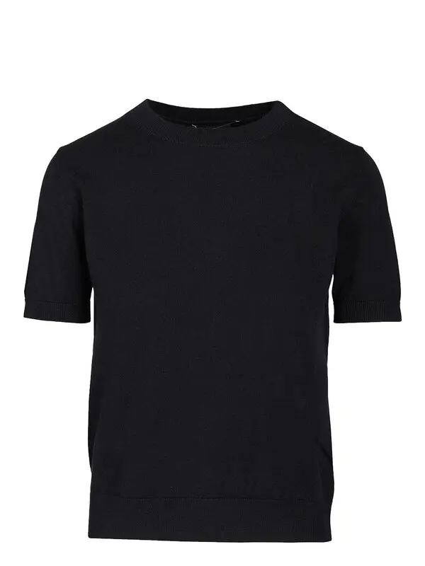 Max Mara Sweater In Cotton, Silk And Cashmere Yarn - Blue