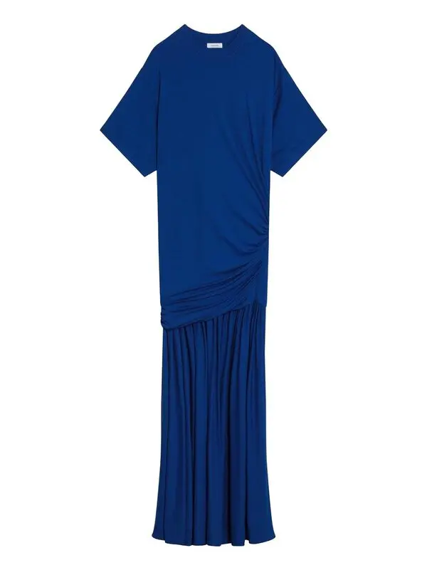 FERRAGAMO Long Dress With Draping - Blue