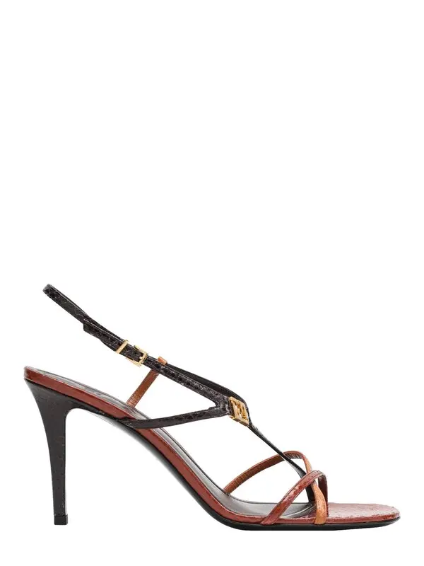Fendi Leather Ayrs Heel Sandal - Red
