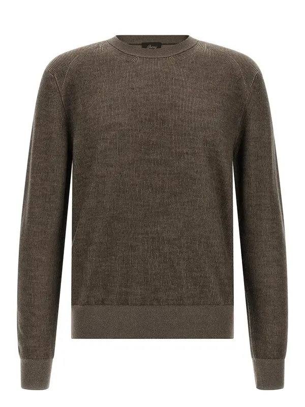 Brioni Vanisé Weave Cashmere And Wool Sweater - Brown