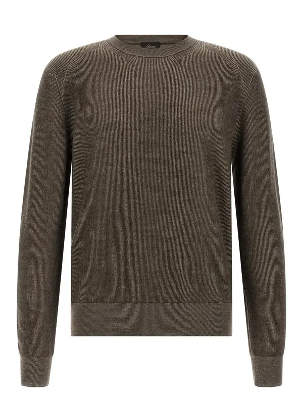 Brioni Vanisé Weave Cashmere And Wool Sweater - Brown