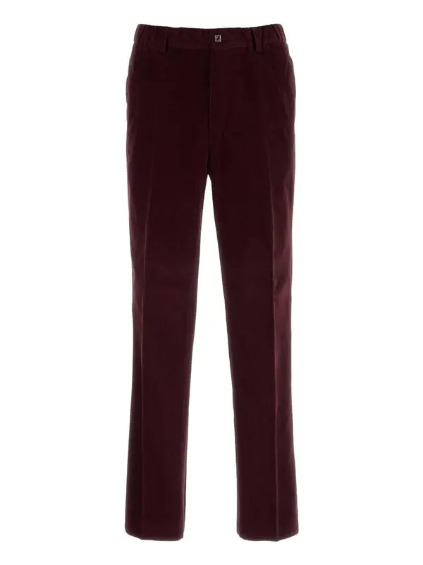 Fendi Burgundy Corduroy Pant - Red