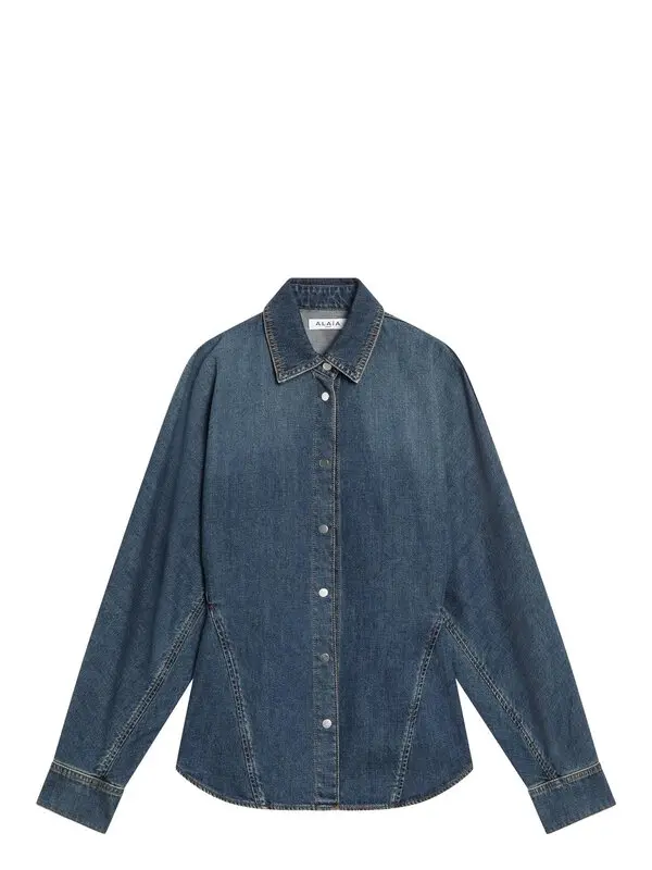 Alaïa Rounded Denim Shirt - Blue