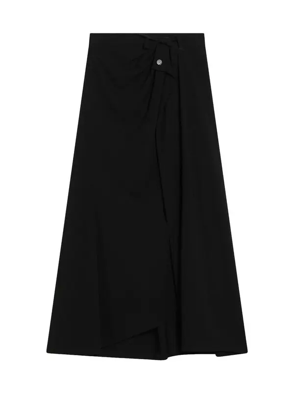 Balenciaga Draped Crêpe Skirt - Black
