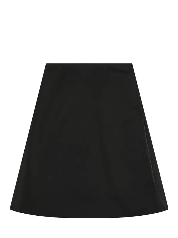 Alexander McQueen Silk Blend Flared Skirt - Black