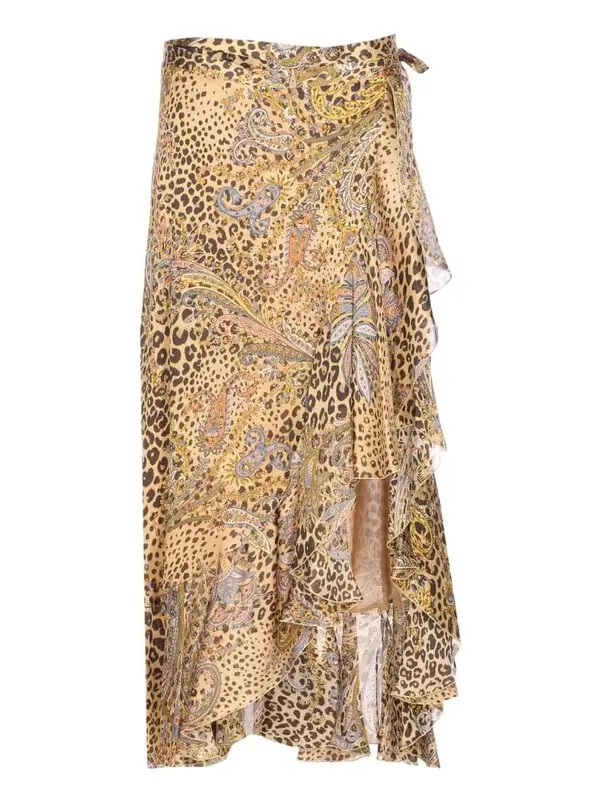 Etro Long Printed Skirt - Brown