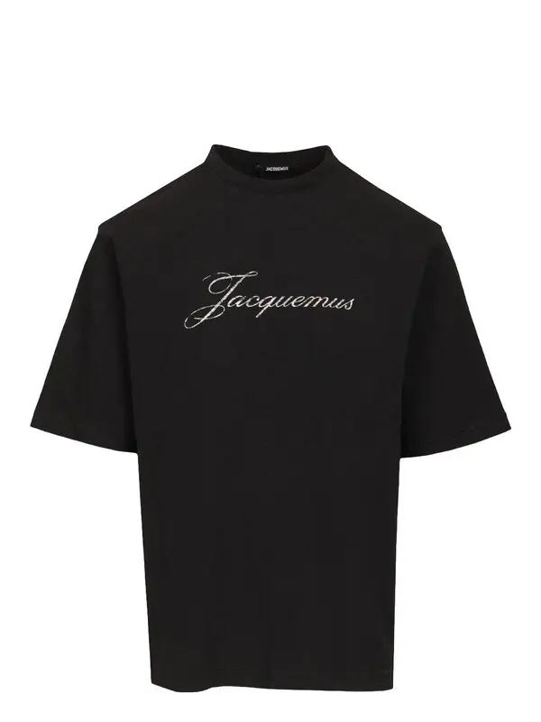 Jacquemus T-shirt With Writing - Black