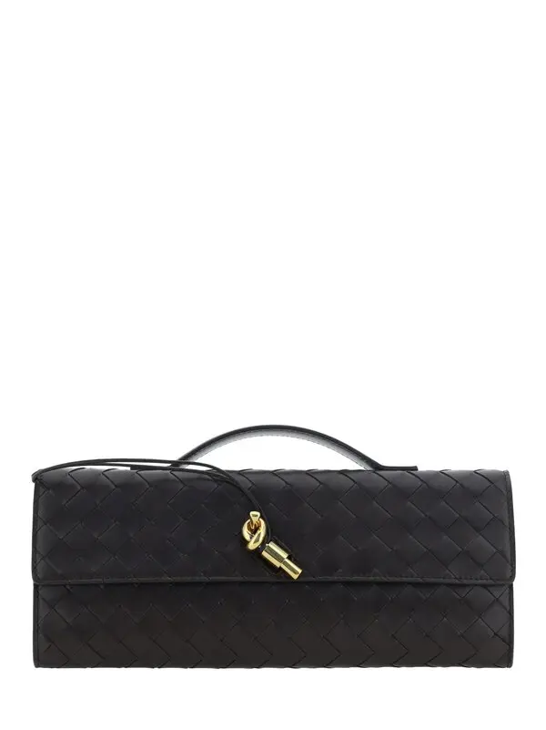 Bottega Veneta Lambskin Andiamo Handbag - Brown