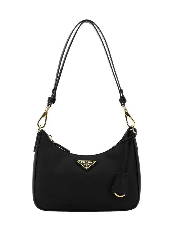 Prada Leather Mini Re-edition Shoulder Bag - Black