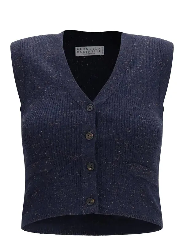 Brunello Cucinelli Sleeveless Cardigan - Blue