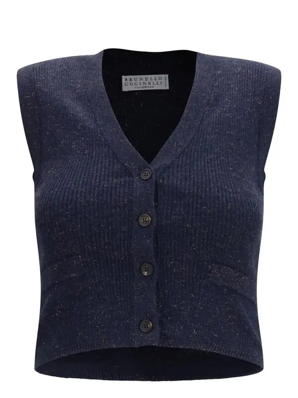 Brunello Cucinelli Sleeveless Cardigan - Blue