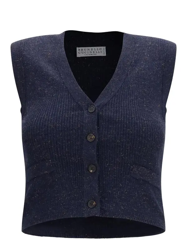 Brunello Cucinelli Sleeveless Cardigan - Blue