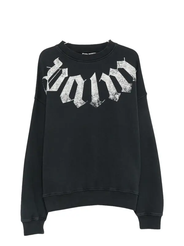 Palm Angels Cotton Sweatshirt With Logo Print - Multicolor