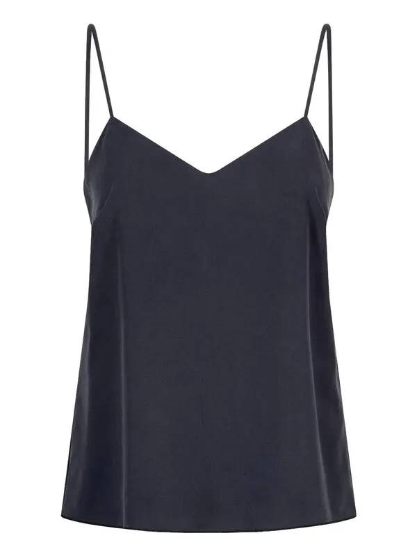 Max Mara Silk Canvas Top - Blue
