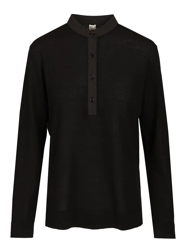 TOTEME Wool Silk Sweater - Black