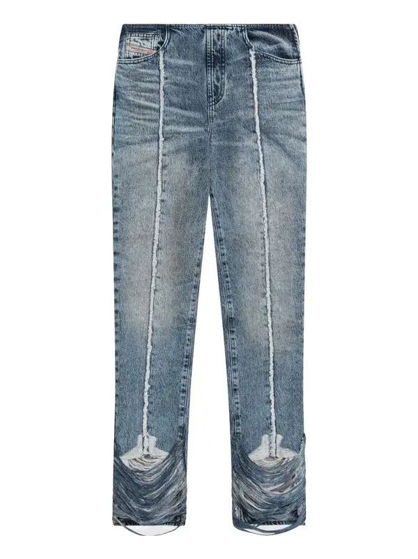 DIESEL® Bootcut Jeans D-ginna Washed Effect - Blue