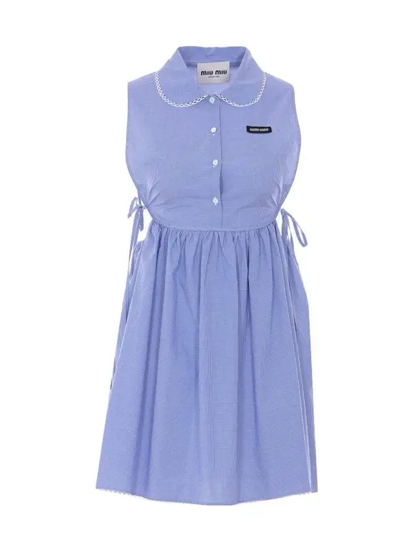 Miu Miu Logo Mini Dress - Blue