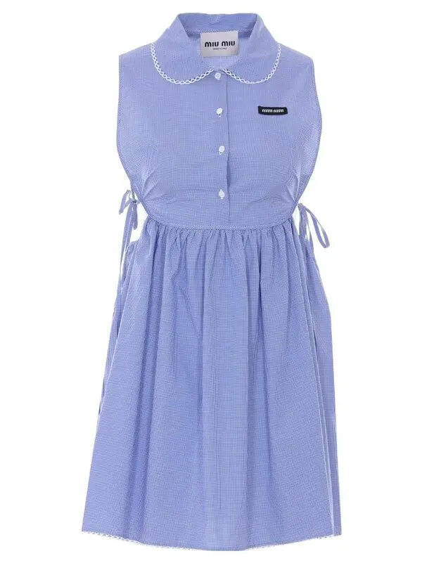 Miu Miu Logo Mini Dress - Blue