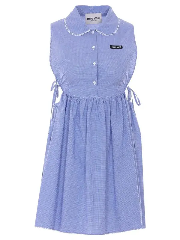 Miu Miu Logo Mini Dress - Blue