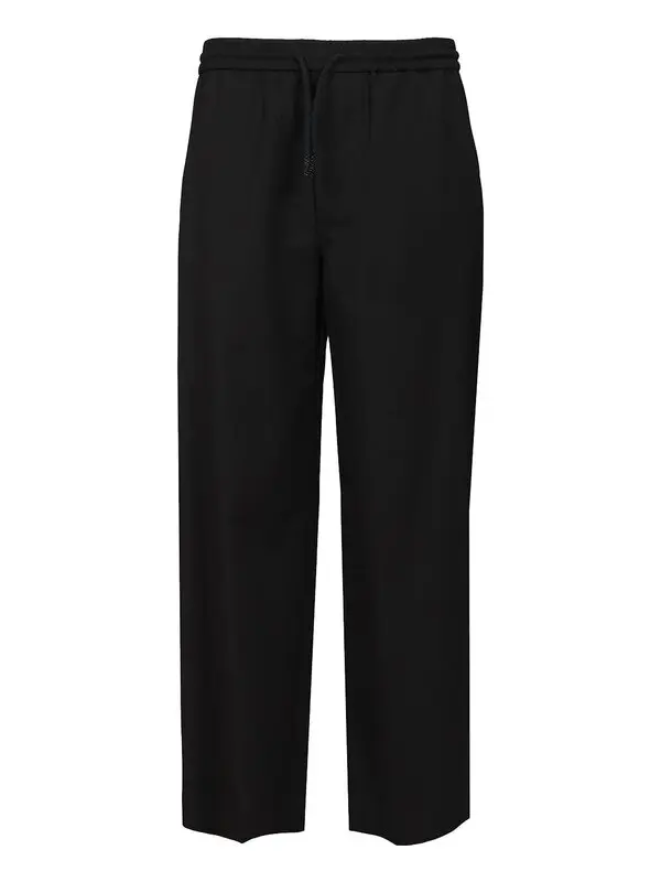 Loewe Tailored Wool Drawstring Trousers - Black