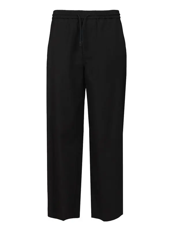 Loewe Tailored Wool Drawstring Trousers - Black