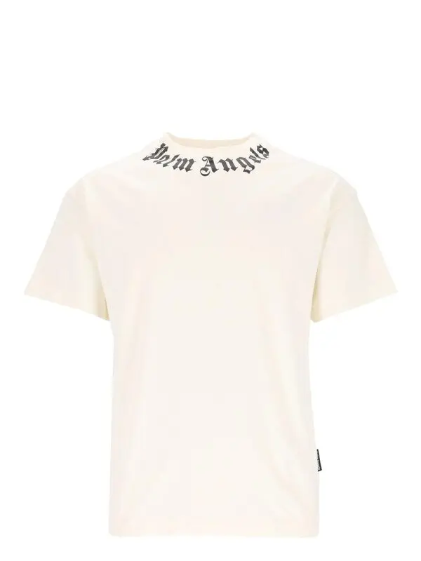 Palm Angels Neck Logo T-shirt - White
