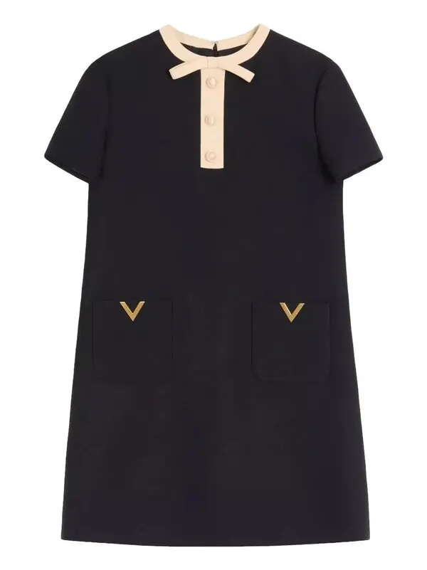 Valentino Garavani Wool And Silk Mini Dress - Black