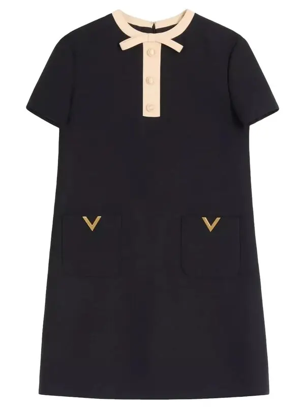 Valentino Garavani Wool And Silk Mini Dress - Black