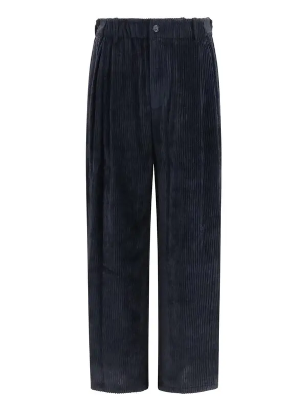 Giorgio Armani Wide-leg Ribbed Viscose Velvet Pants - Black