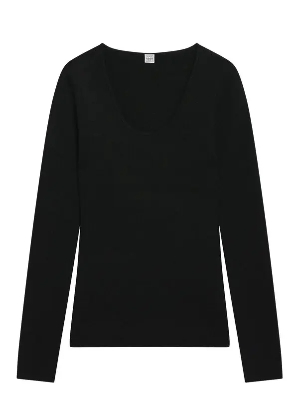 TOTEME Wool-blend Knit Top - Black