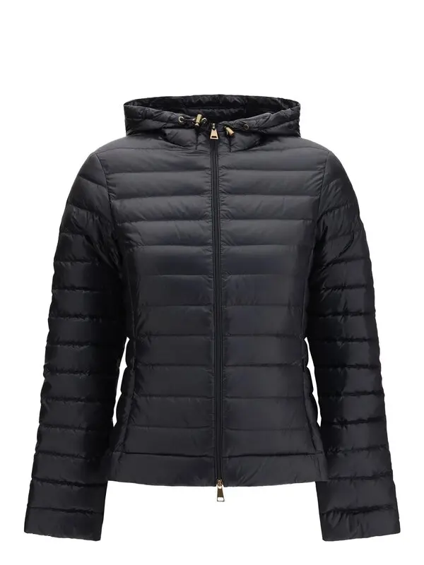 Moncler Igelhood Short Down Jacket In Longue Saison - Black