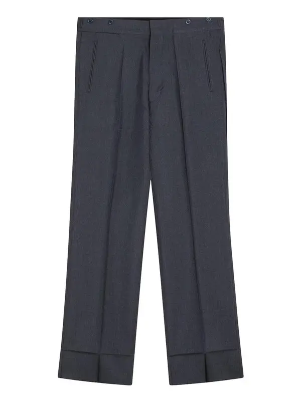 Prada Wide Aviator Mohair And Silk Trousers - Blue