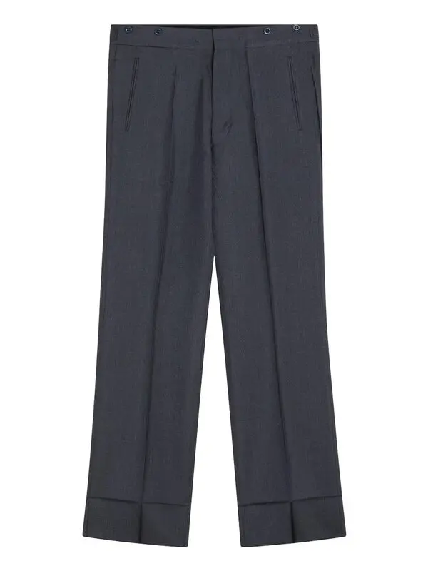 Prada Wide Aviator Mohair And Silk Trousers - Blue