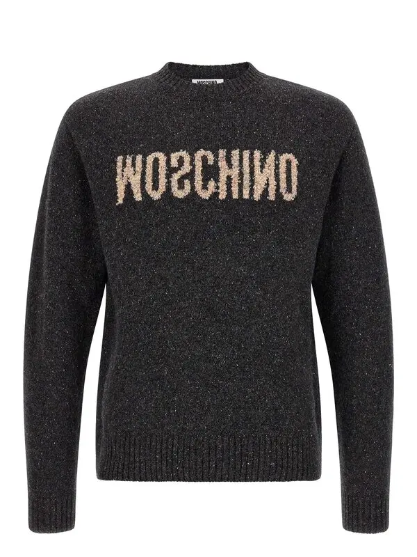 Moschino Mirrored Logo Sweater - Gray