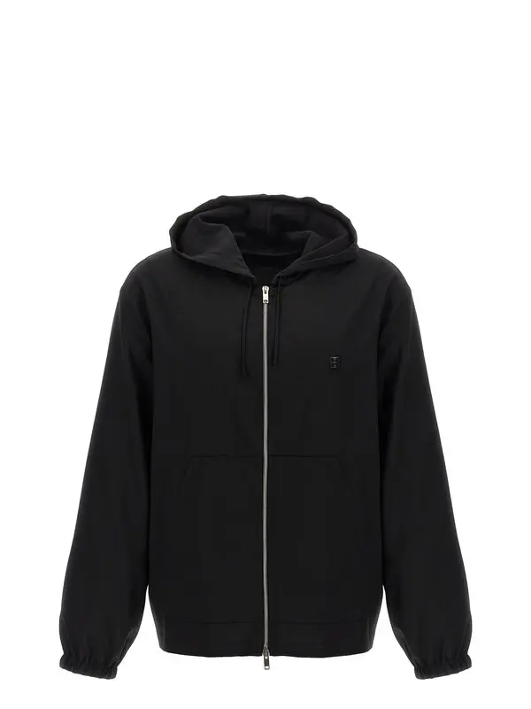 Givenchy Virgin Wool Zip-up Hoodie - Black