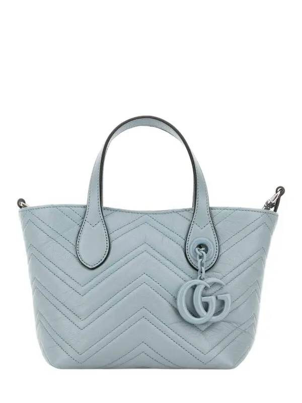 Gucci Gg Marmont Mini Chevron Quilted Bag - Blue