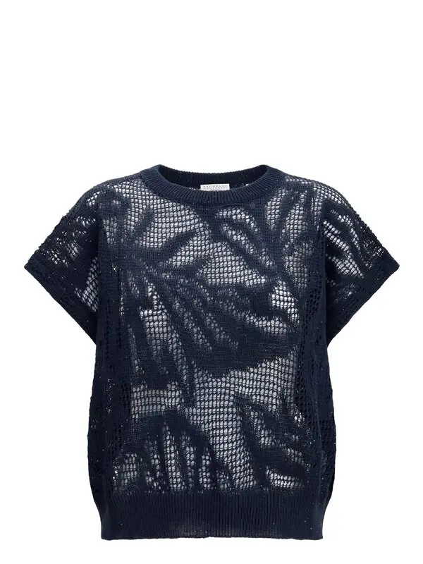 Brunello Cucinelli Dazzling Water Lillies T-shirt - Blue