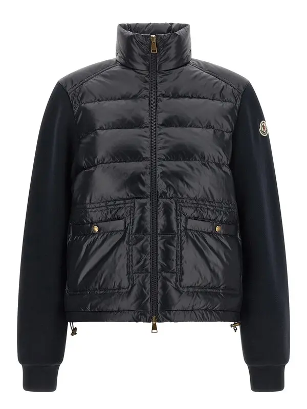 Moncler Two-material Padded Cardigan - Blue