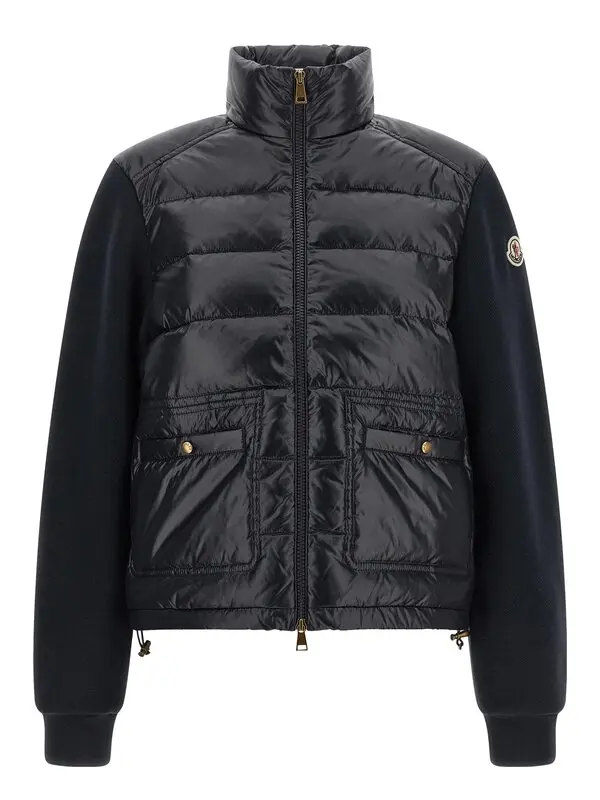 Moncler Two-material Padded Cardigan - Blue
