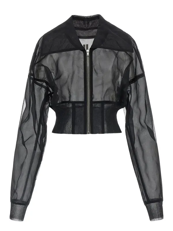 Rick Owens Dracucollar Cropped' Bomber Jacket - Black
