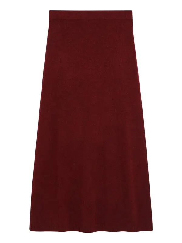 Max Mara Raspberry Skirt In Stretch Cashmere Knit - Red