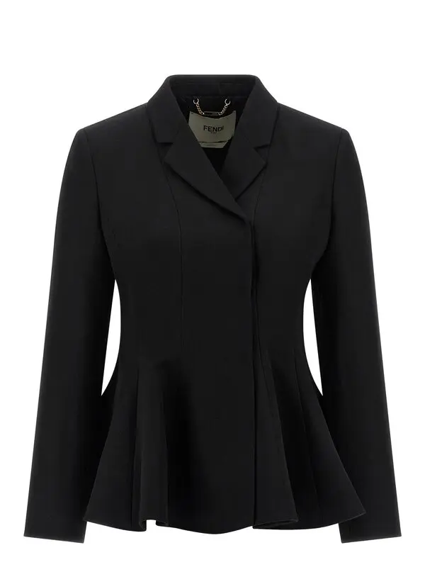 Fendi Grain De Poudre' Blazer - Black