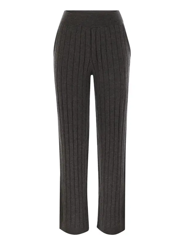 Brunello Cucinelli Cashmere Knit Trousers - Purple