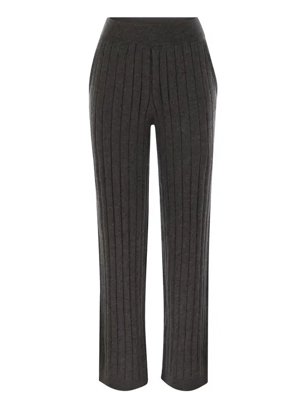 Brunello Cucinelli Cashmere Knit Trousers - Purple